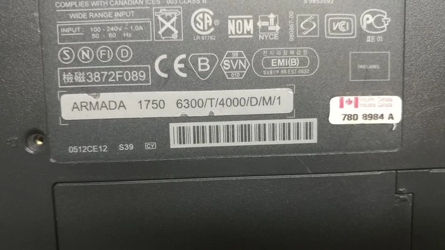 VINTAGE COMPAQ ARMADA 1750 Laptop Windows 98 SE 30 GB HD Serial Port CD ...