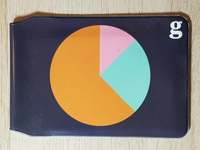 THE GUARDIAN NEWSPAPER pie chart Railcard Ticket Holder plastic Wallet ...
