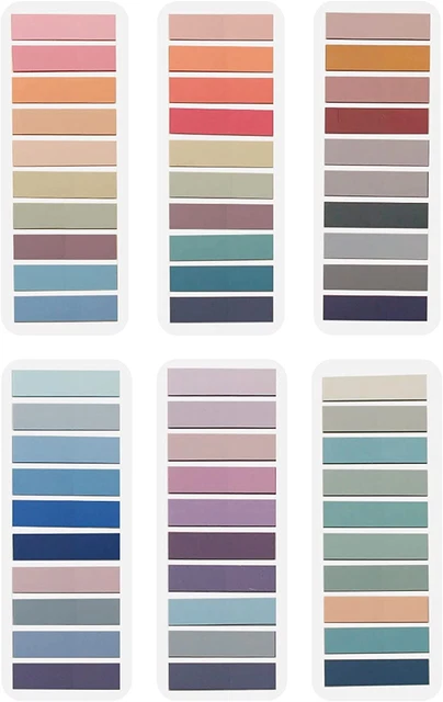 1200PCS PAGE MARKERS,MORANDI Sticky Note Tabs Colored Writable and ...