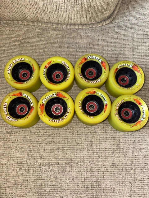 SURE GRIP ZOOM Neon Yellow Roller/Speed/Quad Skate Wheels 62mm $50.00 ...