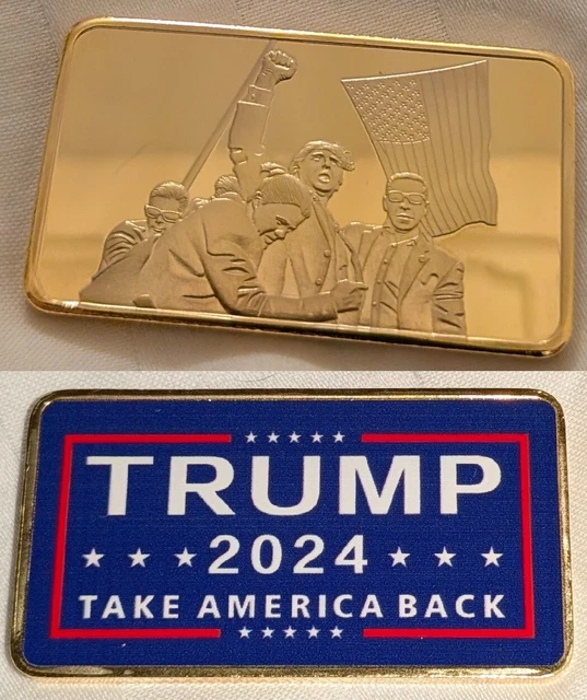 DONALD TRUMP ASSASSINATION Gold Bar US President MAGA 2024 Americana ...
