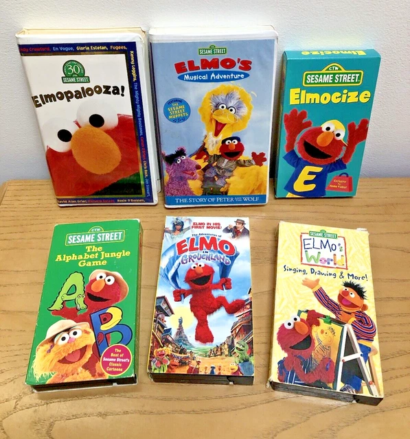 VINTAGE ELMO SESAME STREET~ Lot 0f 6 VHS~ ELMO'S Musical Adventure ...