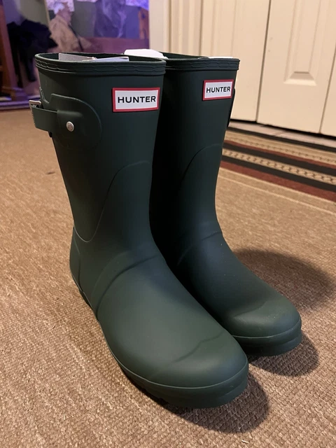 HUNTER MENS WELLINGTON Tall RAIN Boots Hunter Green US MENS 10. NIB £ ...