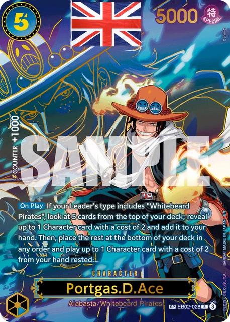 ONE PIECE CARD Game ! Portgas.D.Ace EB02-028 (SP/OP13) Anglais ! EUR 50 ...