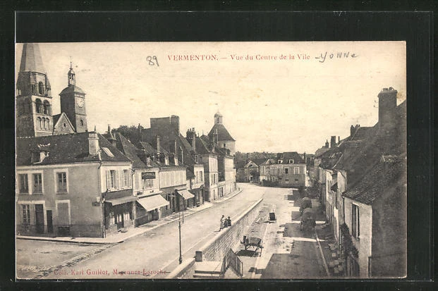 CPA VERMENTON, VUE du Centre de la Ville EUR 6,00 - PicClick FR