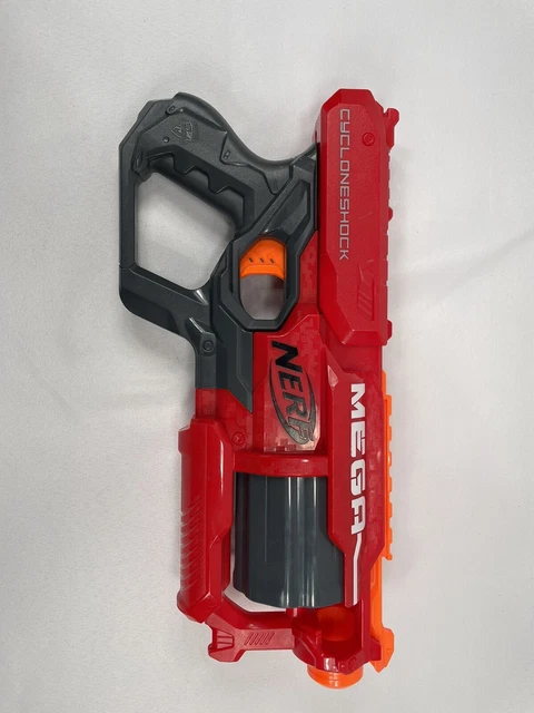 NERF N-STRIKE MEGA Cycloneshock Revolver Blaster Dart Red Gun Toy Good ...