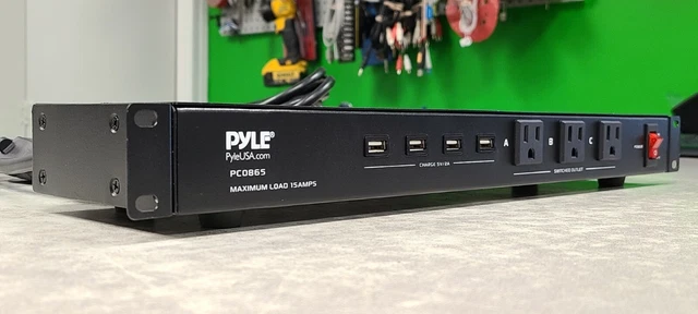 PYLE PCO865 19-OUTLET Power Conditioner Strip Bar Rack Mount Surge ...