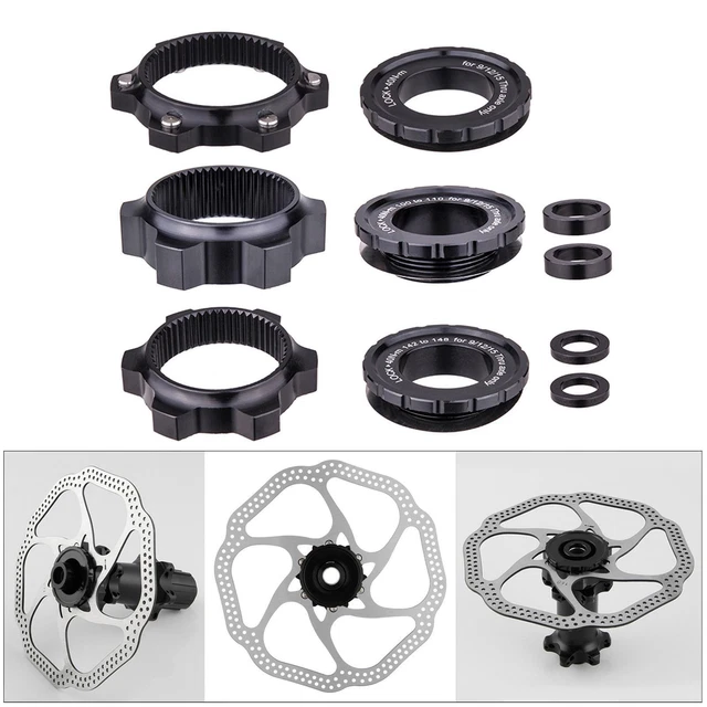 BIKE CENTER LOCK Adapter Convert to 6-Bolt Rotor Disc Brake Boost Hub ...