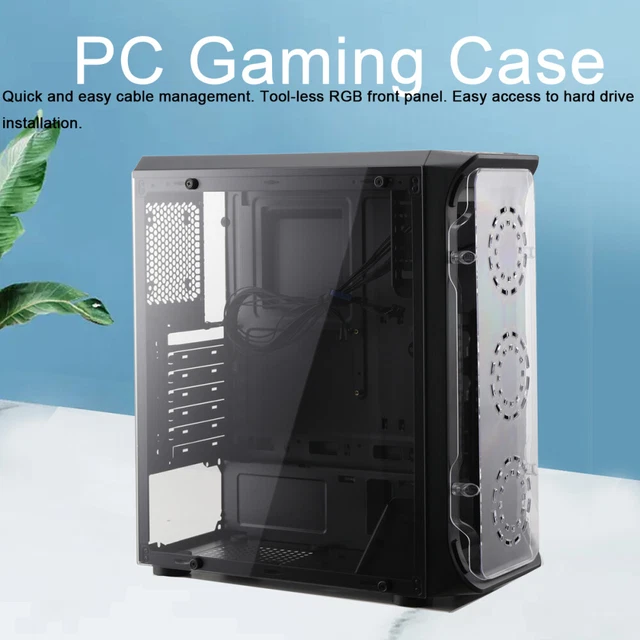 ATX/MATX/ITX MID-TOWER PC Tempered Glass USB 3.0 Computer Gaming Case ...
