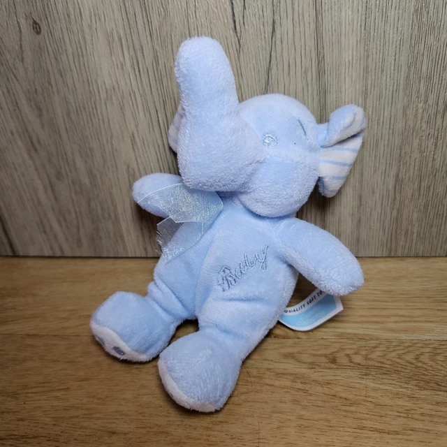 CARD FACTORY CUDDLES Collection Blue Elephant Baby Soft Toy Plush ...