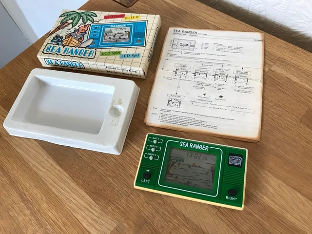 RARE BOXED MINI Arcade Sea Ranger Vintage 1981 LCD HandHeld Electronic ...