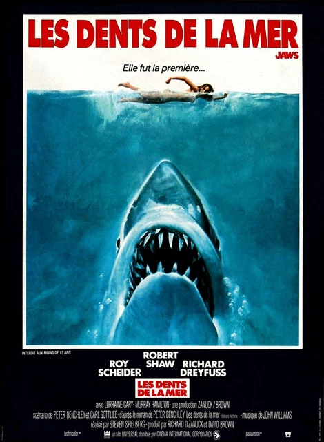 LES DENTS DE LA MER - Affiche de Cinéma - Poster du Film - Steven Spielberg EUR 24,90 - PicClick FR