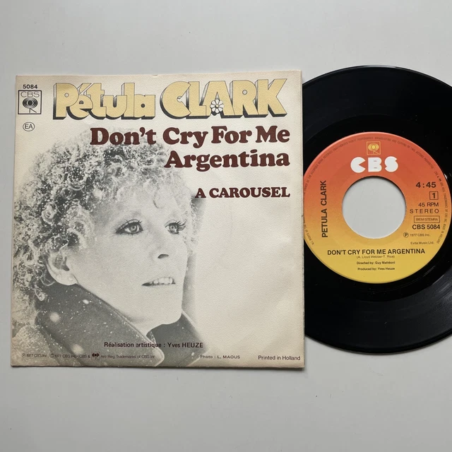 HOLLAND SP PETULA CLARK - Don't cry for me Argentina - CBS 5084 - 1977 ...