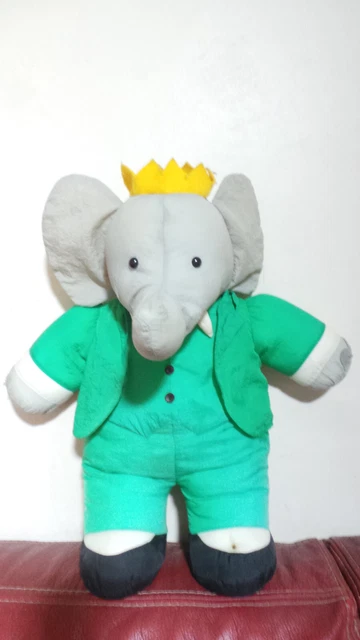 GRANDE PELUCHE ELÉPHANT Babar Puffalump 50 cm vintage EUR 29,99 ...