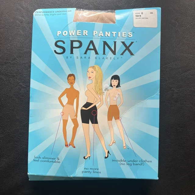 SPANX POWER PANTIES Smoothing Performance Underwear Size E Bare Sara ...