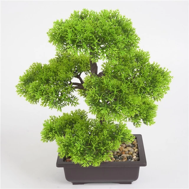 Artificiel Vert Plante Bonsa En Pot Simulation Pin Maison Bureau D