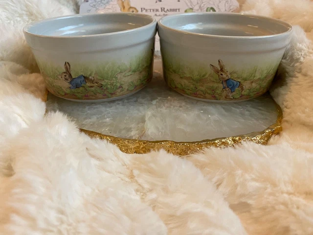 PETER RABBIT RAMEKINS Set Of 2 Beatrix Potter Bunny Ceramic New In Box ...