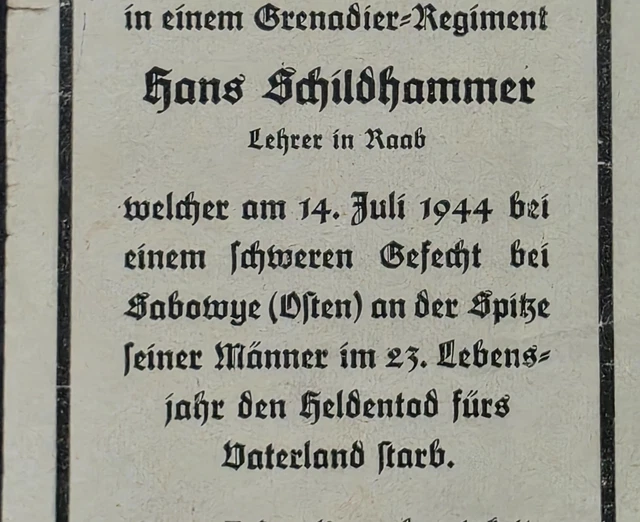 STERBEBILD WWII LEUTNANT Raab Grenadier Regt. Sadowy Russland EUR 7,50 ...