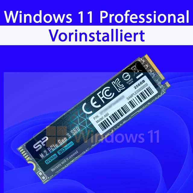 SSD.M2.PCIE._.WINDOWS 11 .PRO vorinstalliert auf SSD.M2.PCiE.Festplatte ...
