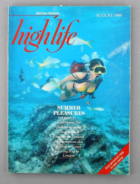 BRITISH AIRWAYS HIGHLIFE Airline Inflight Magazine August 1989 Ba Route ...