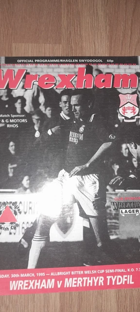WREXHAM V MERTHYR TYDFIL Allbright Bitter Welsh cup semi final 30 March ...