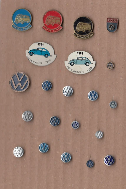 VINTAGE VW VOLKSWAGEN Van Beetle pin badges 1960s Logo Job Lot ...