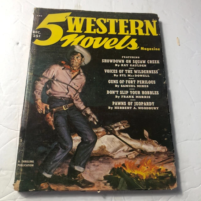 5 WESTERN NOVELS, western pulp magazine, December 1951, Vol 5 No 1, L ...
