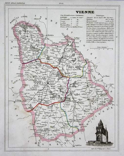 ENV. 1830 VIENNE Auvergne-Rhône-Alpes France Bretagne Map Carte EUR 24 ...