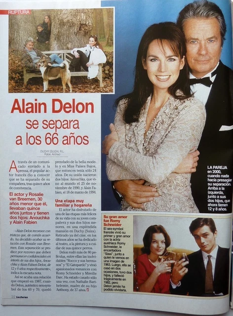ALAIN DELON 66 ans => COUPURE DE PRESSE Espagnole 1 page 2002 / SPANISH ...
