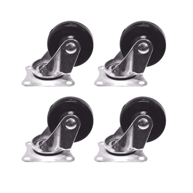 40MM CASTORS WHEELS Small Furniture Trolley Wheels Swivel & Fixed 4 ...