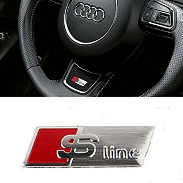 STEMMA VOLANTE S-LINE Emblema Compatibile Audi A1 A3 A4 A5 A6 A7 Q3 Q5 ...