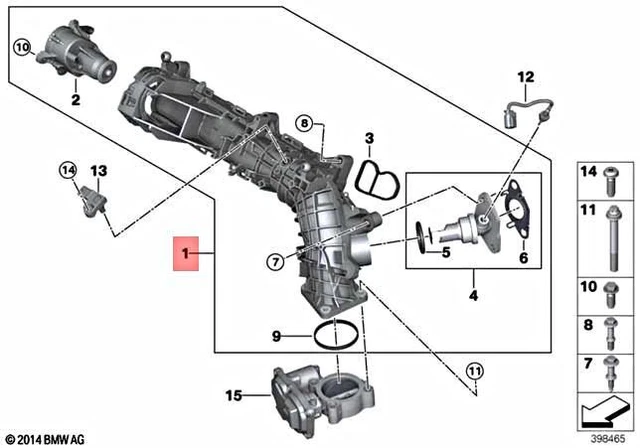 GENUINE MINI COOPER One R60 INTAKE MANIFOLD EGR WITH FLAP CONTROL ...