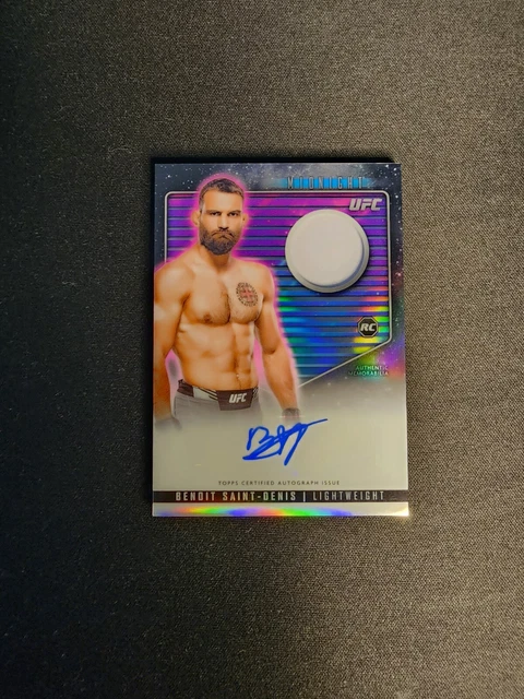 2024 TOPPS UFC Midnight Benoit Saint-Denis Patch Auto ROOKIE RC 1ère ...