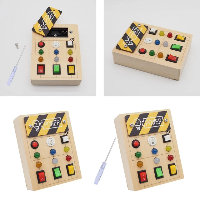 WOODEN BUSY BOARD Montessori Toy Teaching Prop Development Toy Practice ...