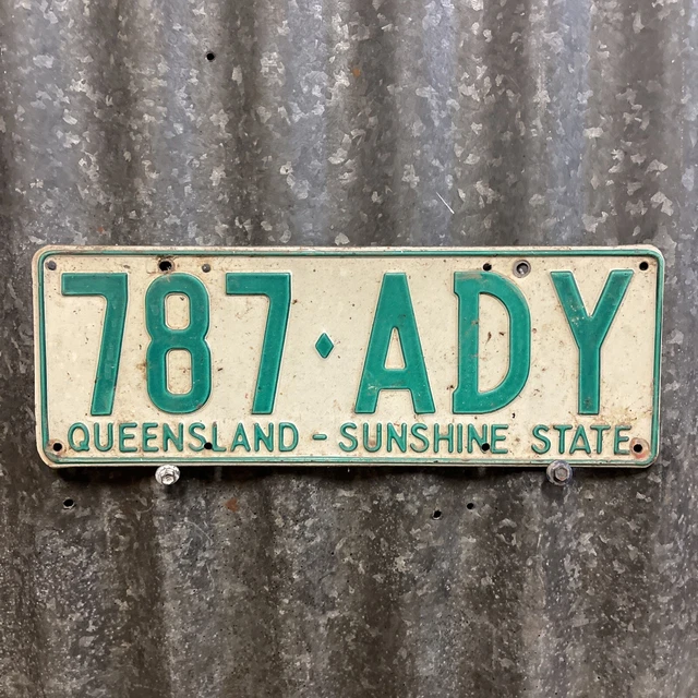 QUEENSLAND VINTAGE AUSTRALIAN Collector’s Car Number Plate Sign $26.80 ...
