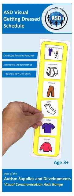 DURABLE WATERPROOF GETTING Dressed Schedule / Visual Support for autism ...