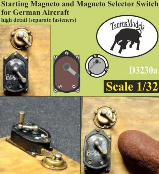 TAURUS MODELS 1/32 German Starting Magneto&Selector Switch (Separate ...