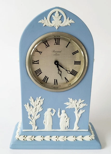 WEDGWOOD JASPERWARE BLUE Cathedral Clock Baronet Of London - Swiss ...
