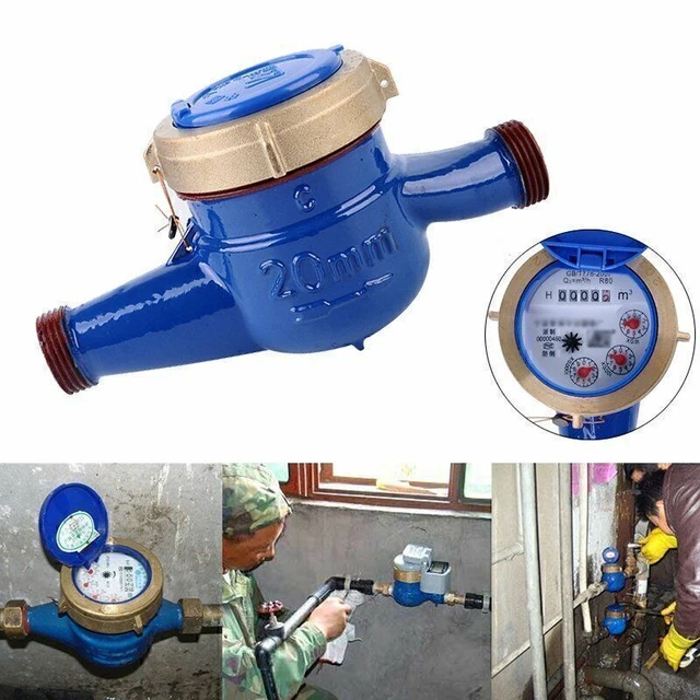 GARTENWASSERUHR GEEICHT ZAPFHAHNZÄHLER Zapfhahn kalt Wasseruhr Wasserzähler 3/4" EUR 23,43 ...