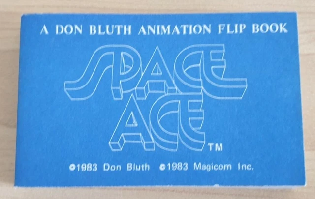 DON BLUTH ANIMATION Flip Book Space Ace Blue Cover 1983 RARE $40.00 ...