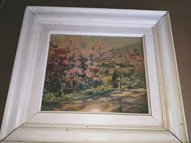 TABLEAU AQUARELLE ORIGINALE Signée Chappuis Paysage St Paul de Vence EUR 99,00 - PicClick FR