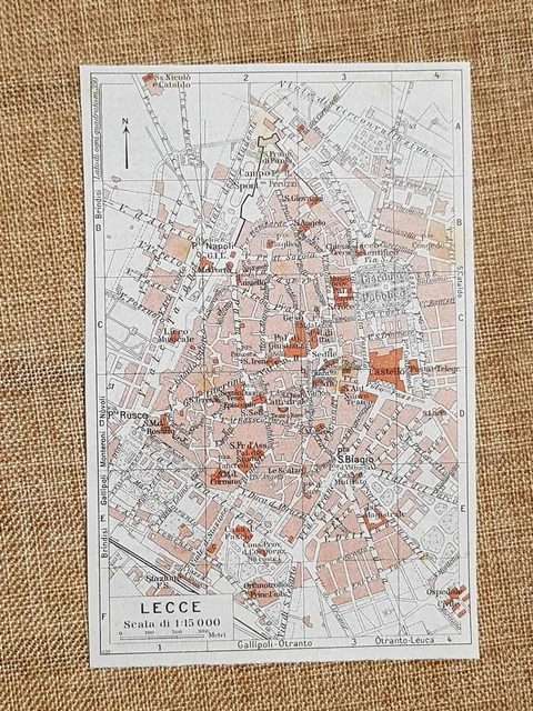 PIANTA O PIANTINA del 1940 La città di Lecce Puglia T.C.I. EUR 13,00 ...