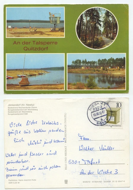 23478 - AN der Talsperre Quitzdorf - Jänkendorf - AK, gelaufen Niesky ...