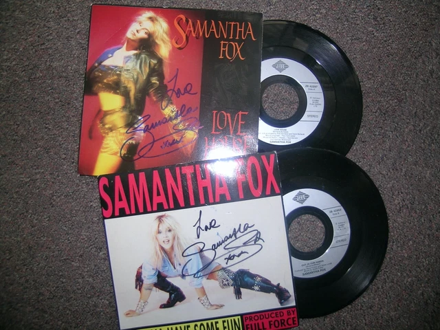 AUTOGRAPHES ORIGINAUX SIGNED de la Chanteuse SAMANTHA FOX sur Pochettes ...