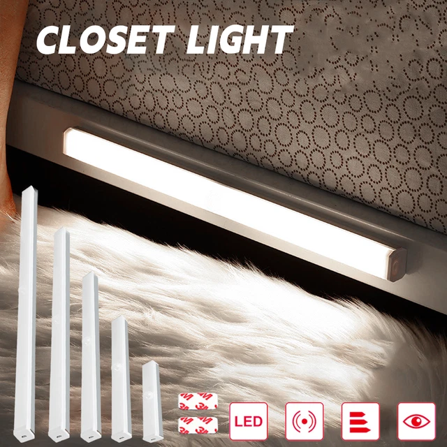 LED PIR MOTION Sensor Strip Lights USB Rechargeable Magnetic Cabinet ...