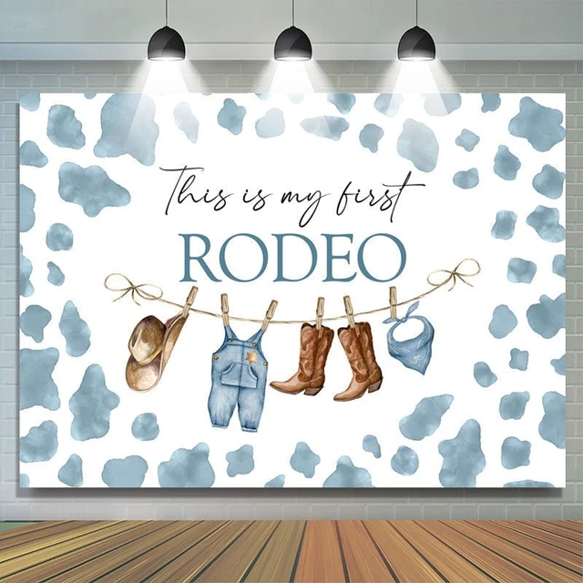FIRST RODEO COWBOY Blue Spot 1st Birthday Backdrop $37.94 - PicClick AU