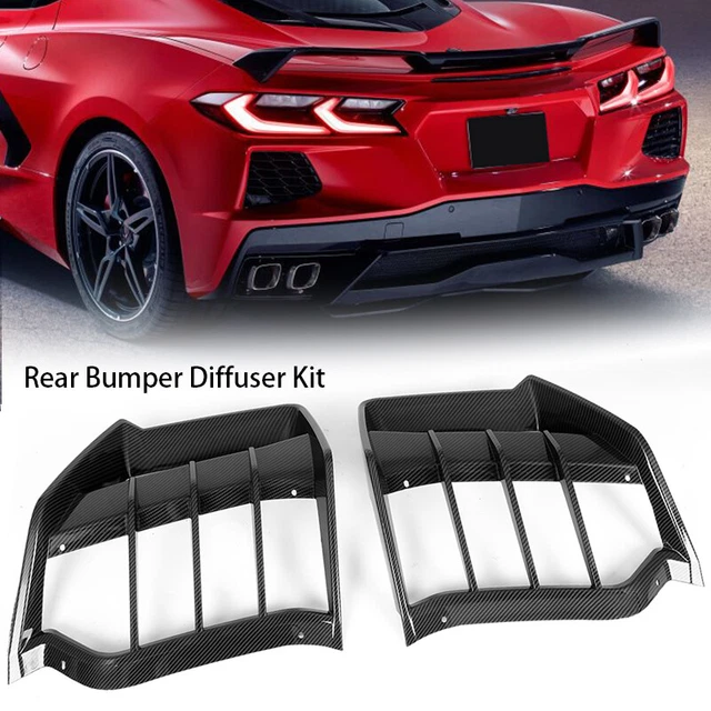 FOR CORVETTE C8 Z51 20~2025 Carbon Fiber V4 Add-On Rear Bumper Diffuser ...