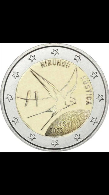2 Euro Estland 2023 Nationalvogel Rauchschwalbe Unc Gedenkmünze U437