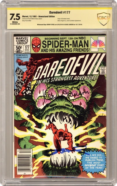 DAREDEVIL #177D CBCS 7.5 Newsstand SS O'Neil/Janson 1981 18-3B5EDD6-003 ...