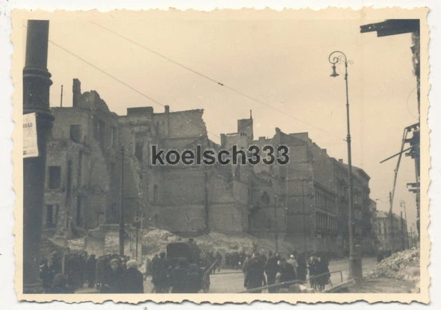 FOTO WARSCHAU POLEN Wehrmacht Besatzung 1940 Ruinen Zivilisten ...